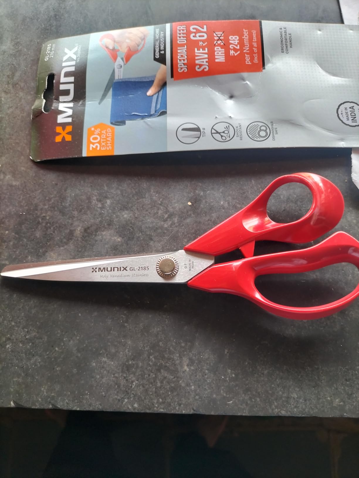 Munix GL-2185 216 mm / 8.5" Stainless Steel Scissors | Round Tip with ...