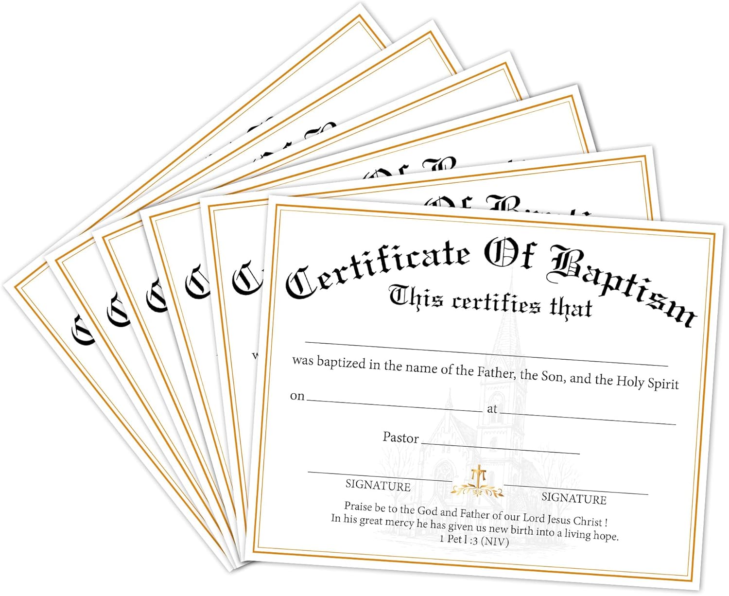 Amazon.com : 25 PCs Baptism Certificates for Church，8X10 Inches Baby ...