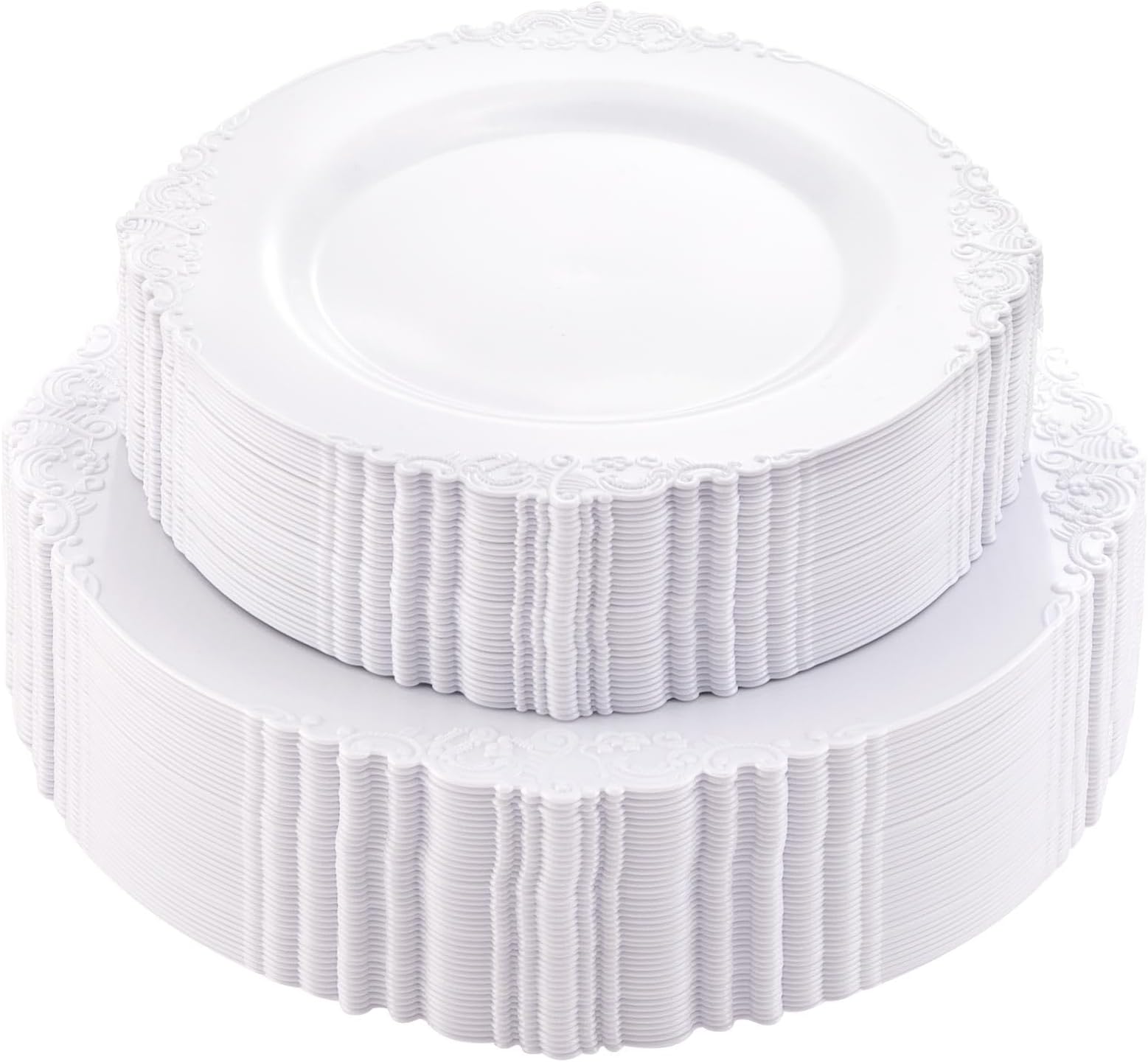 Amazon.com: U-QE 60PCS White-Plastic-Plates for Party - High End ...