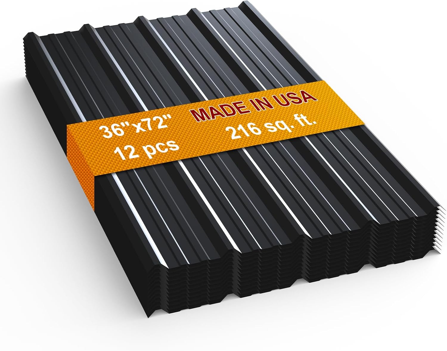 Amazon.com : 12 Pack PPGI Metal Roofing Panels, 72" x 36", 28 Gauge ...