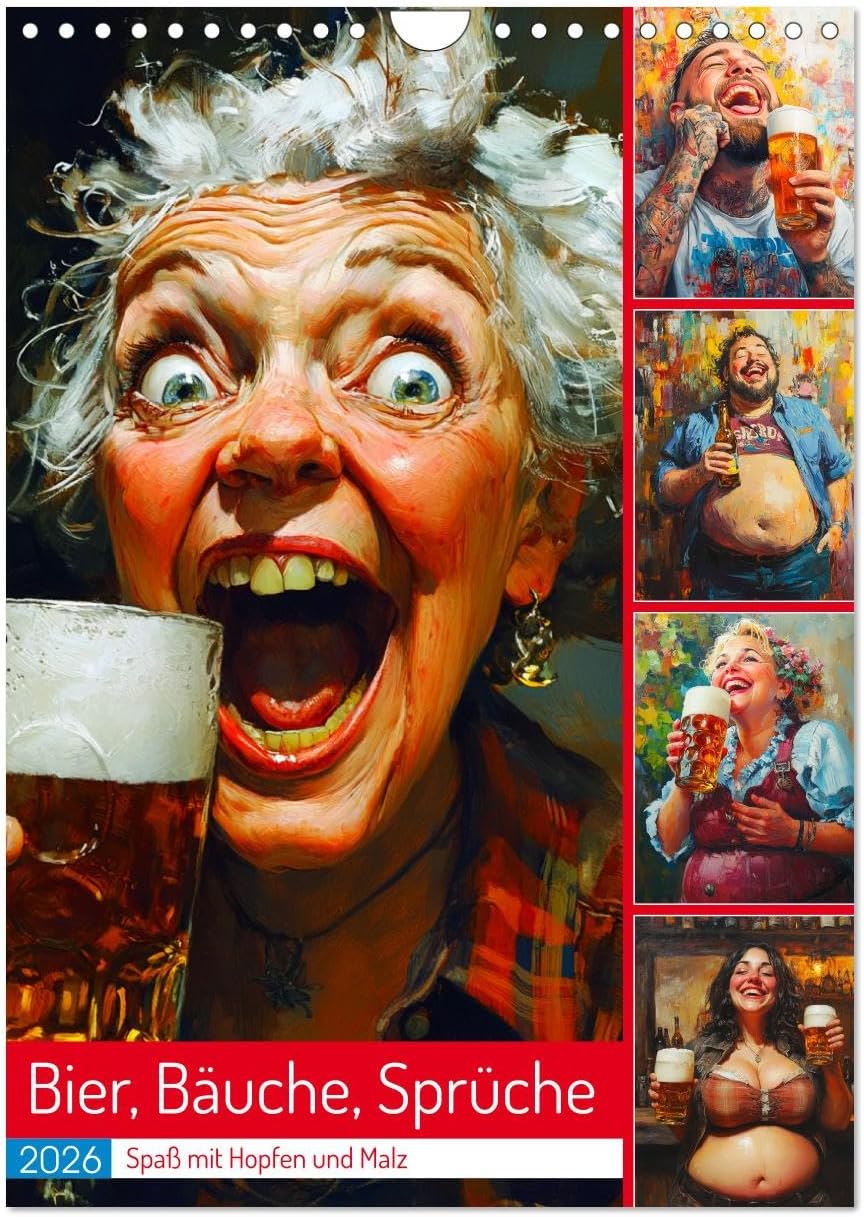 Beer, bellies, sayings. Fun with hops and malt CA-Version (Wall ...