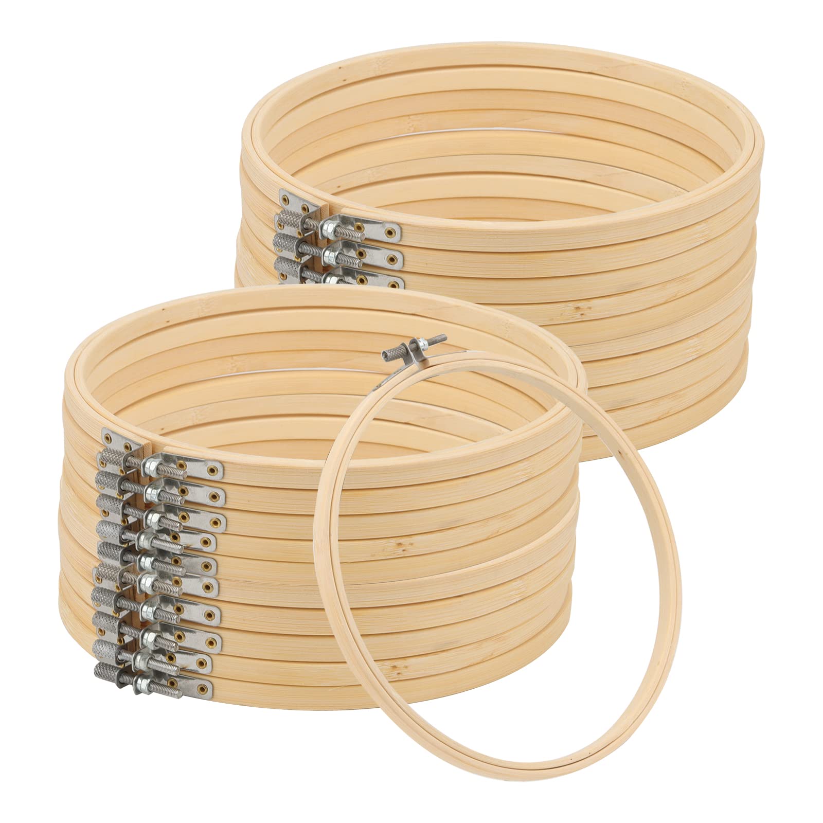 MANCHAP 20 Pack 8 Inch Embroidery Hoops, 20cm Adjustable Cross Stitch ...