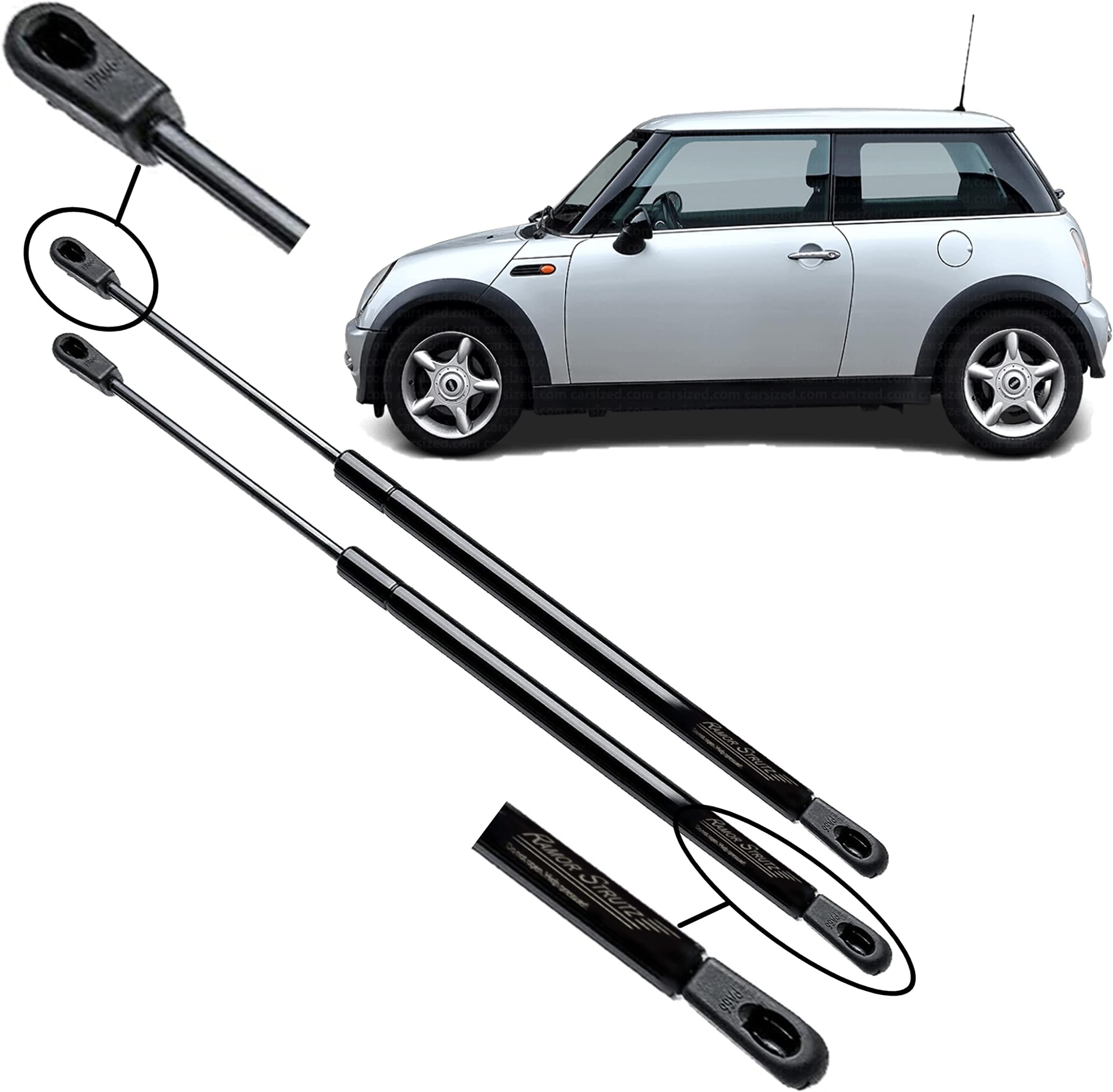 Ramor Strutz 2x Boot Gas Struts Compatible with a Mini One + Cooper R50 ...