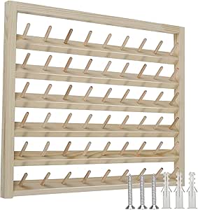 Amazon.com: Wooden Thread Holder 54 Spool Rack, Wall-Mounted Sewing ...