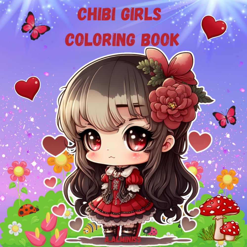 Chibi Girls Coloring Book: Cute Lovable Kawaii Japanese Manga Drawings ...