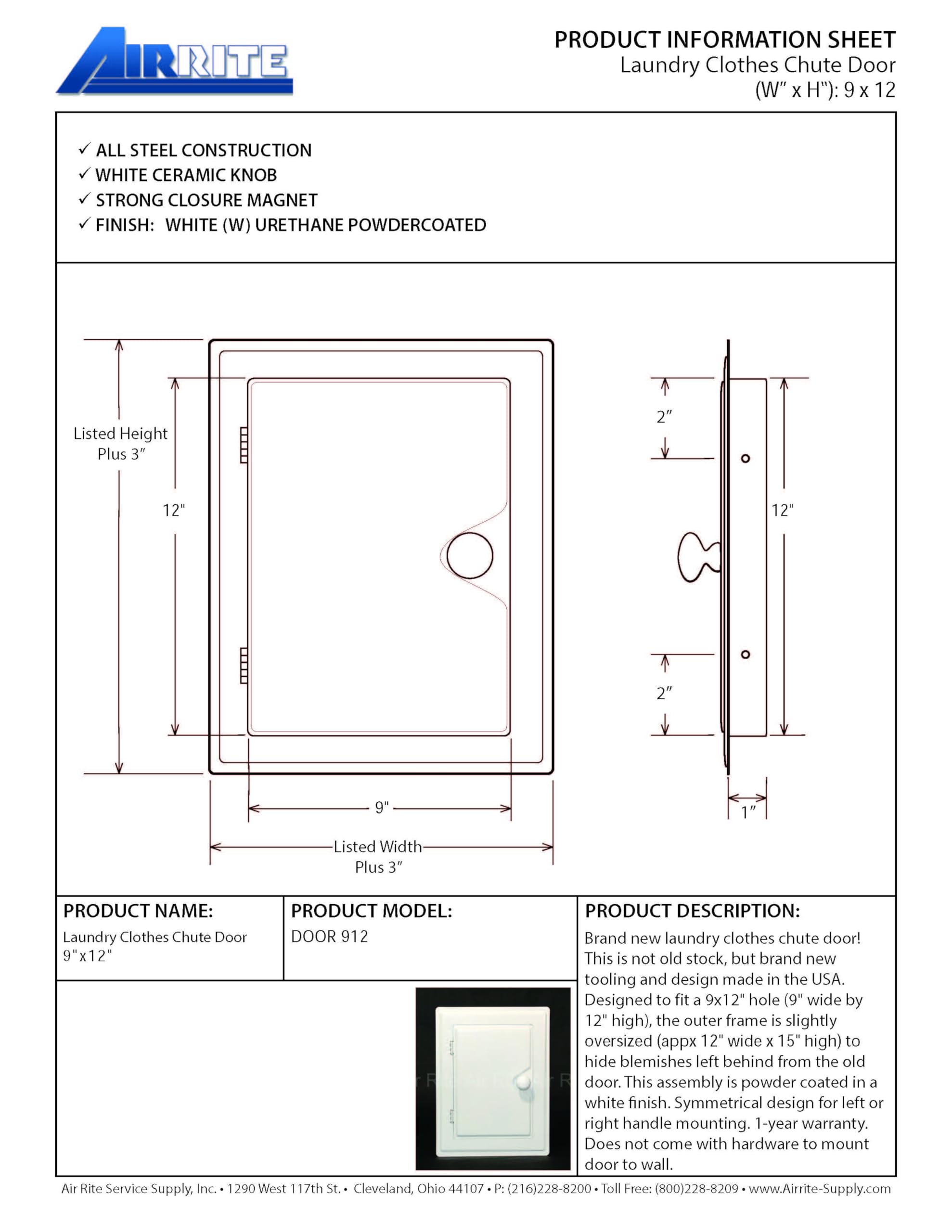 Laundry Shoot Dimensions Laundry Chute Hopper Discharge Door 24"x30"