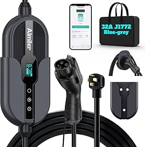 Amazon.com: AIMILER Level 2 Electric Vehicle (EV) Charger(WIFI APP/Plug-play), 32A, 25ft Cable ...