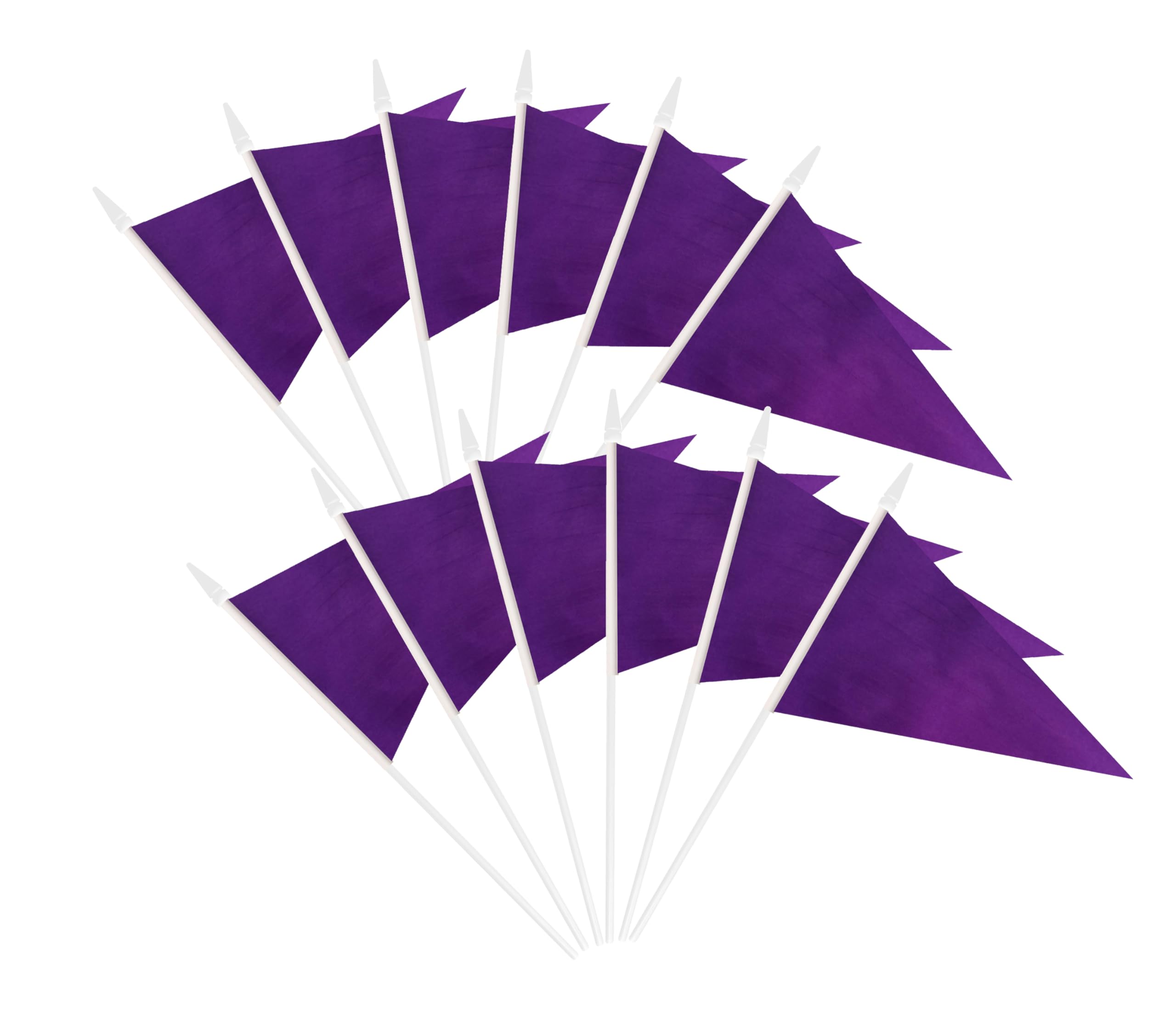 Amazon.com : 12 Pack Purple Pennant Flags Small Mini Hand Held Solid ...