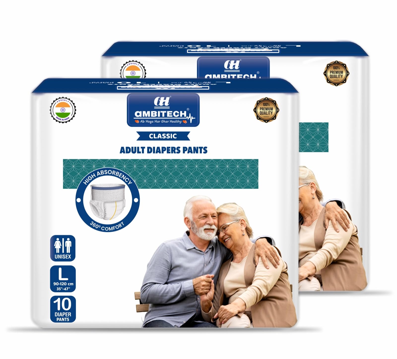 AmbiTech Adult Diaper |L Size|Pack Of 2 | 20 Unit : Amazon.in: Health ...
