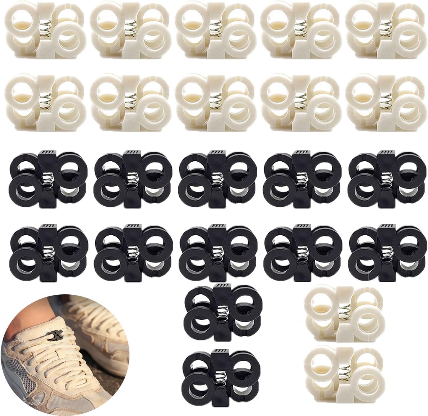 Amazon.com: ArrErr 24 Pack Shoe Laces Locks No Tie Shoelaces Lock Smart ...