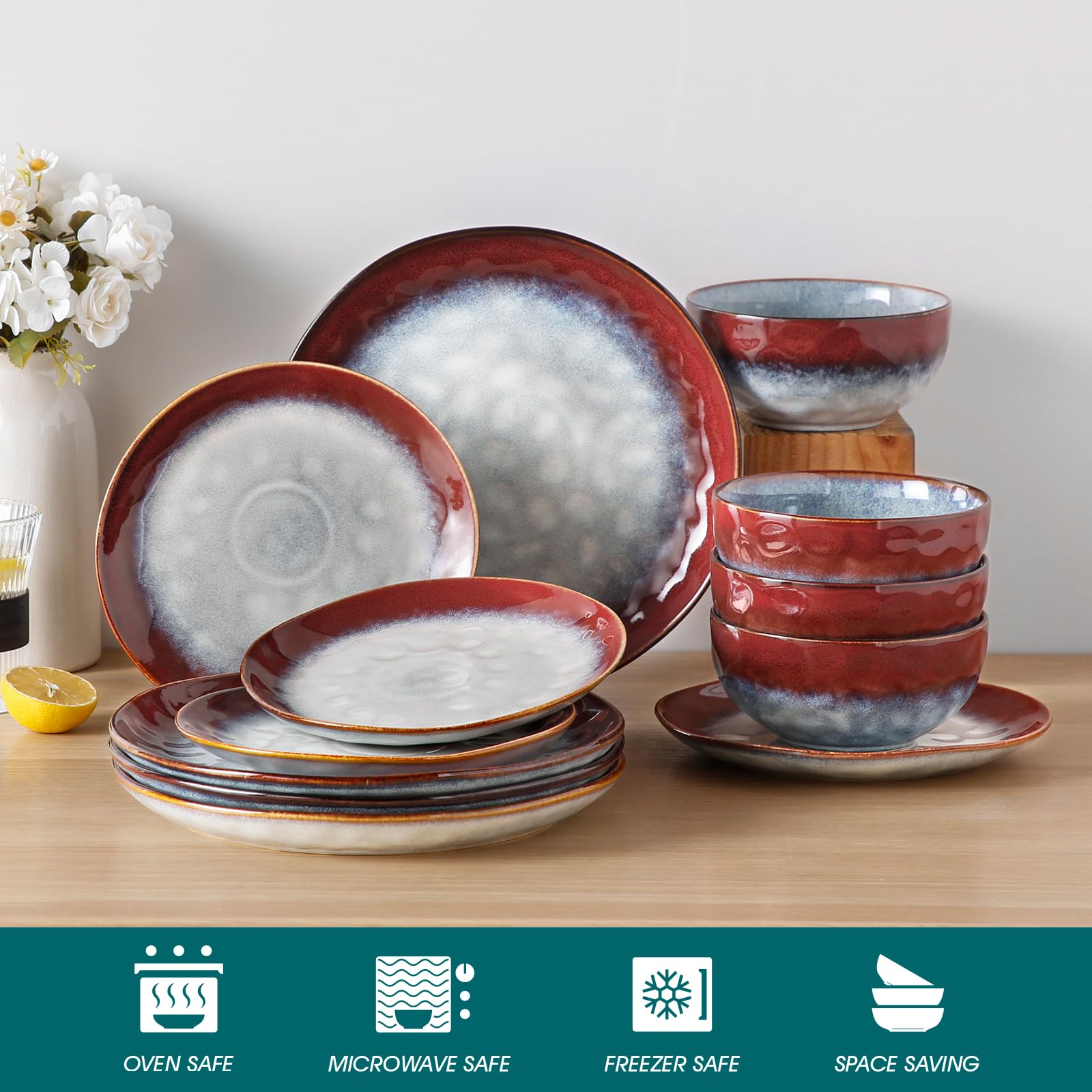 Snapklik.com : Vancasso Starry Dinnerware Set For 4, Handmade Reactive ...