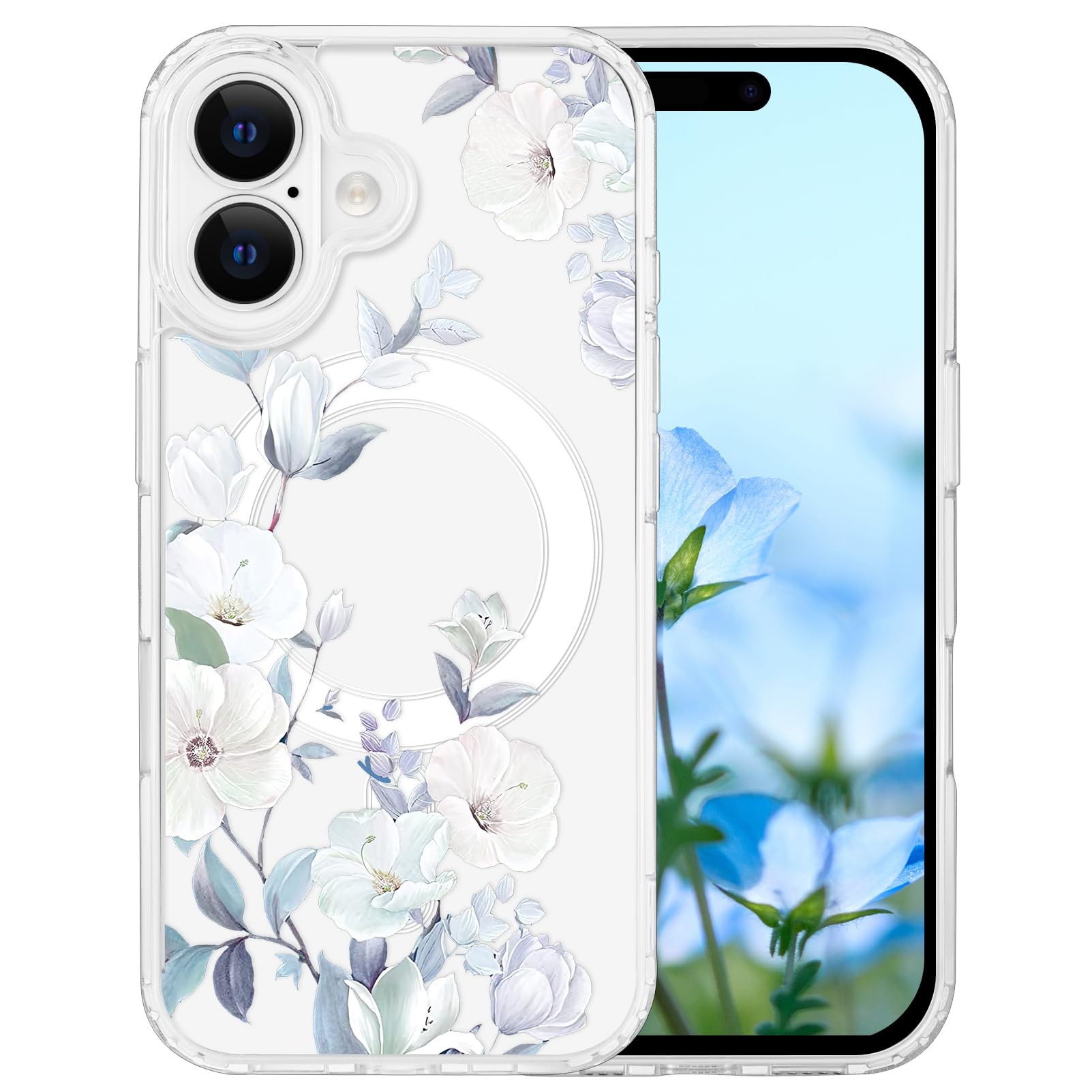 Amazon.com: Tcaraersing for iPhone 16 Flower Case Magnetic [Compatible ...