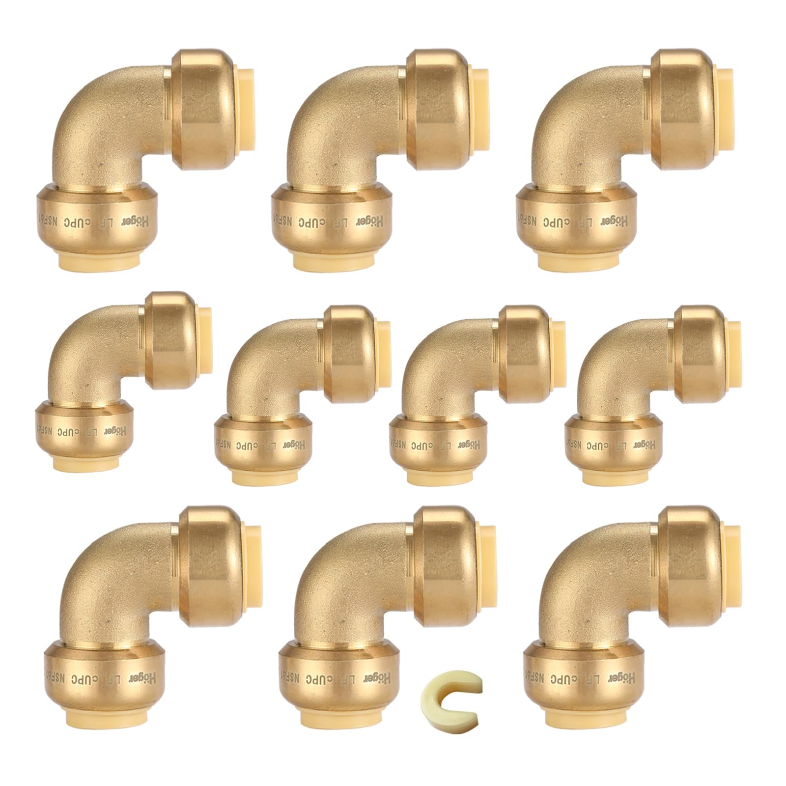 Amazon.com: GUOFIS 1/2" 90-Degree Pushfit Elbow,10 Pack Push-fit Elbows ...