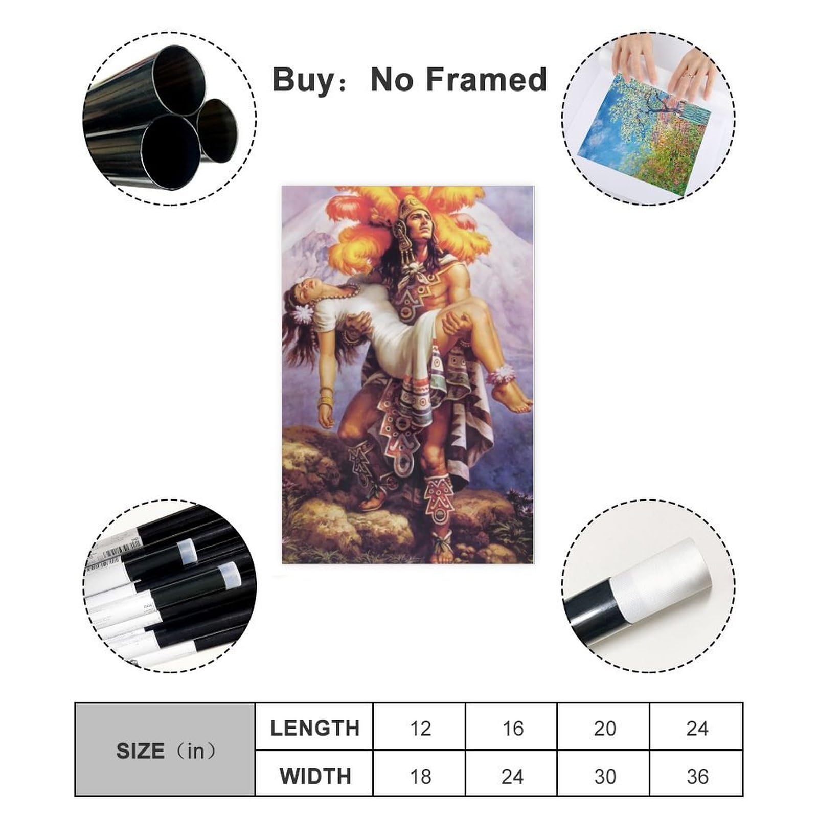 Aztec Warrior And Princess Poster