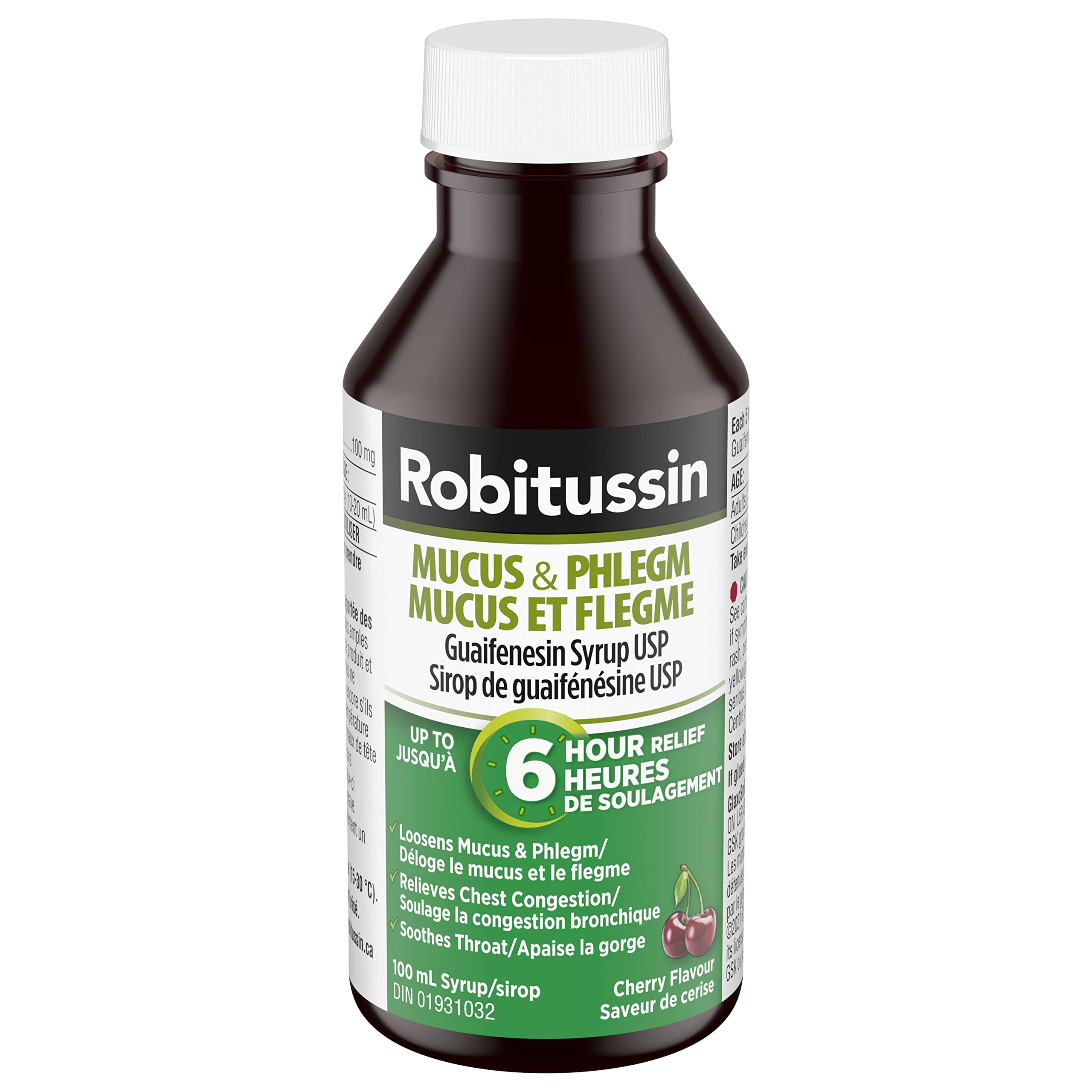 Robitussin Extra Strength Mucus & Phlegm Syrup Alcohol Free Cherry ...