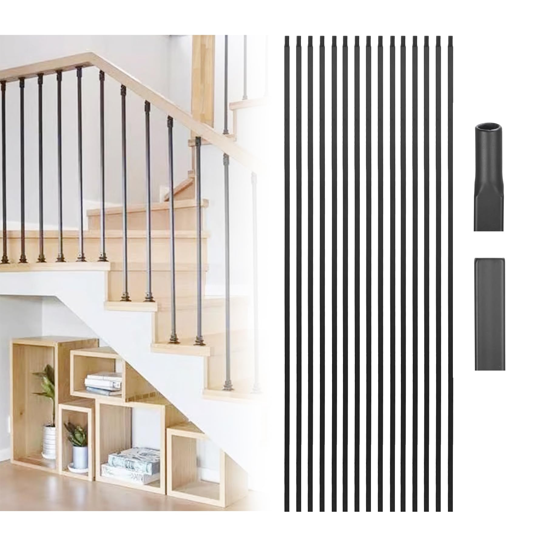 Snapklik.com : Wemily 15 Pack Iron Balusters For Staircase,Hollow ...