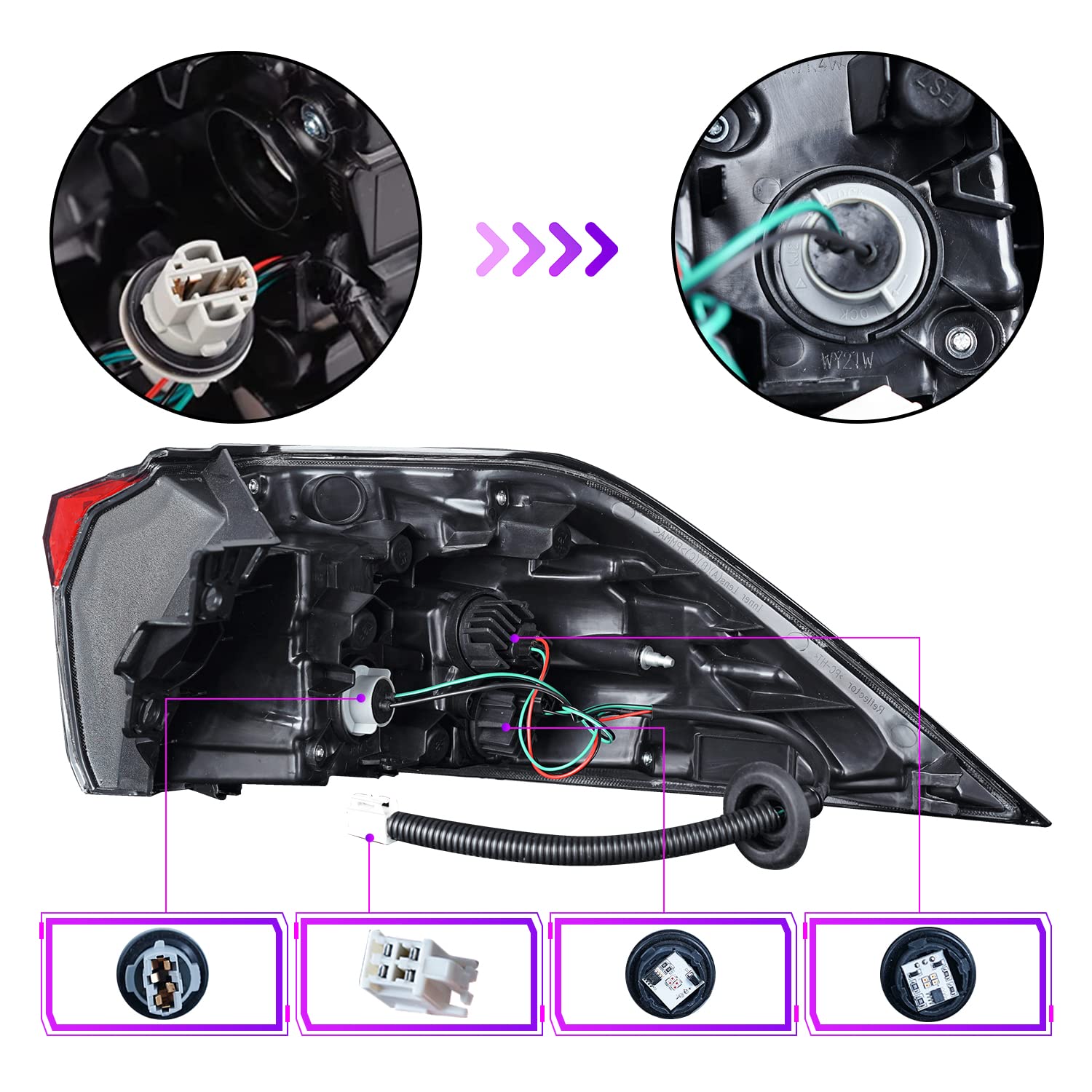 Snapklik.com : Archaic Tail Light Assembly For Toyota RAV4 2019 2020 ...
