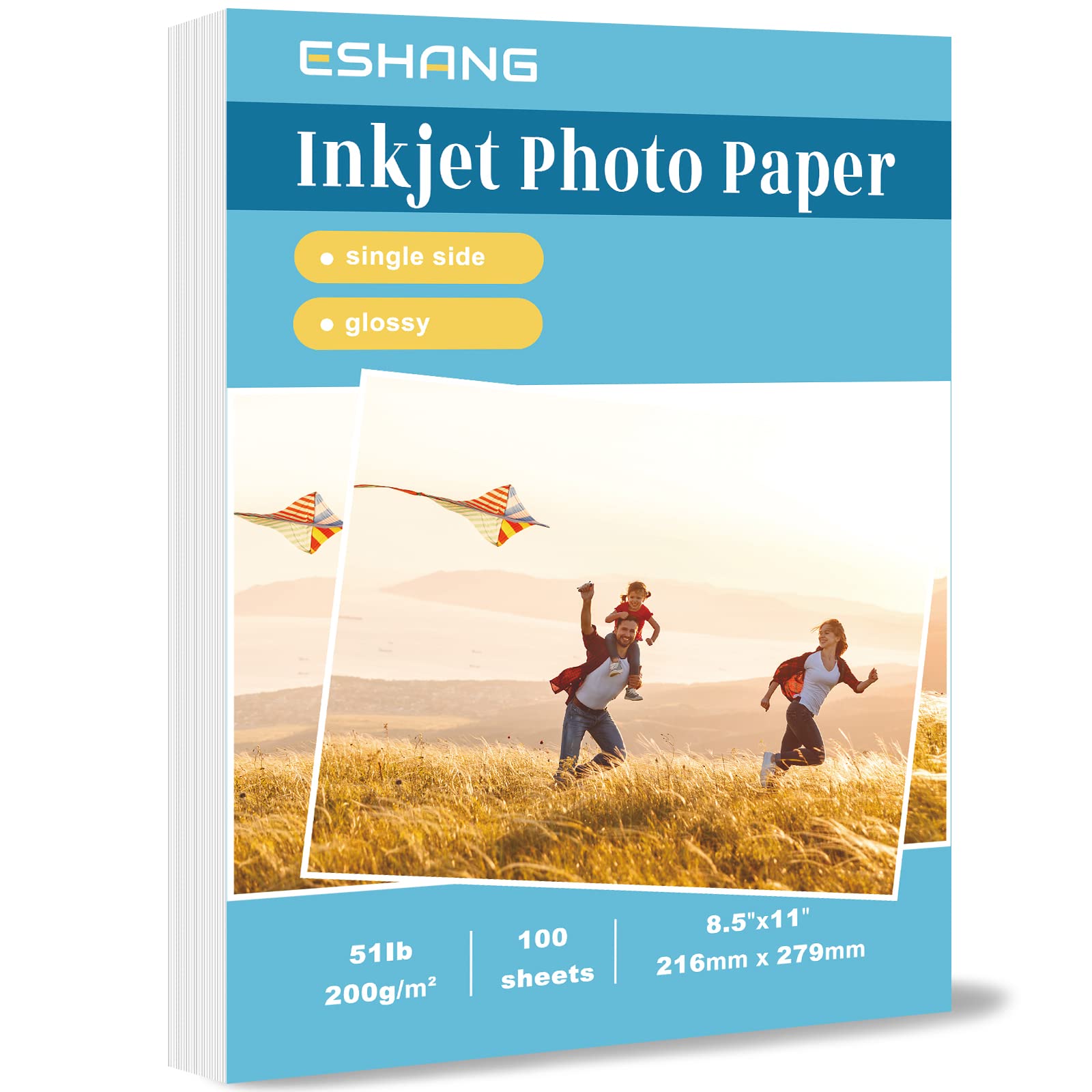 Glossy Photo Paper, 8.5 x 11 Inch, 100 Sheets, 200 gsm, by ESHANG ...