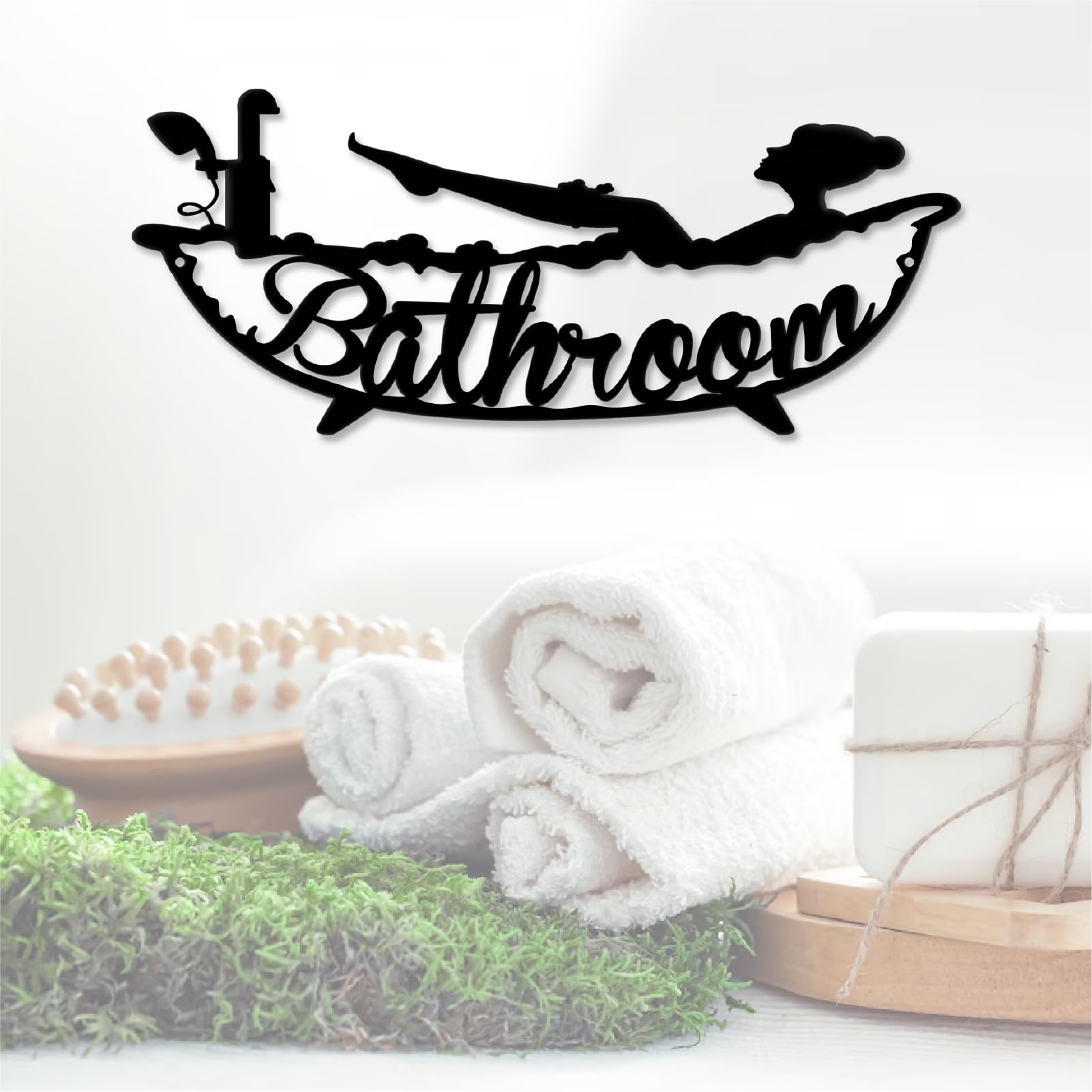 Amazon.com: ShowMtheM Metal Bathroom Sign, Bathroom Signs Decor 18" x 7 ...