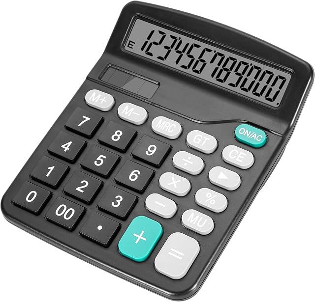 Desktop Calculator With Big Buttons Dual Power Source Solar Battery ...