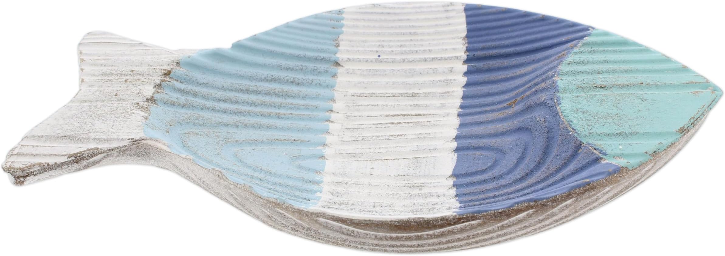 Amazon.com: The Bridge Collection 9.5" Weathered Wood Striped Fish Tray ...