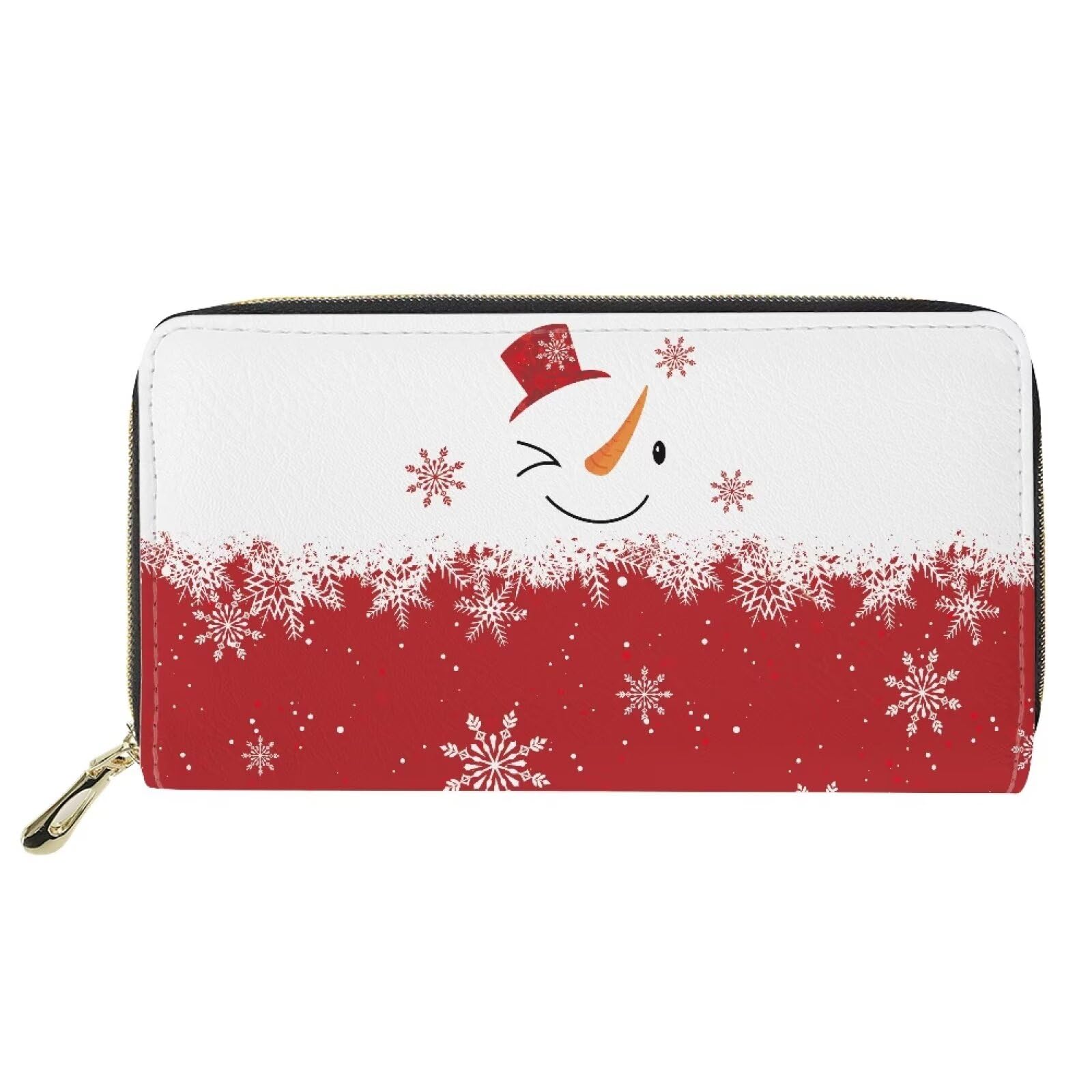 Amazon.com: doginthehole Christmas Wallet for Women, Cute Snowman ...