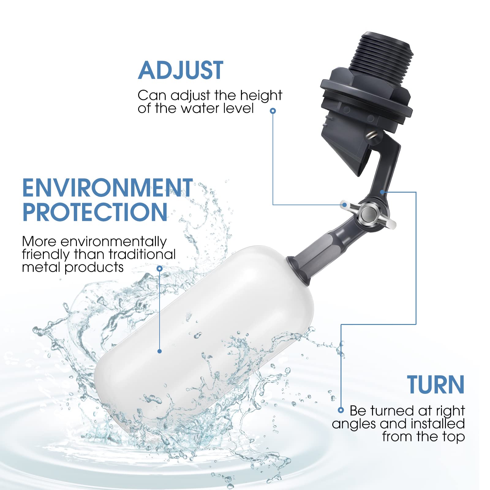 Snapklik.com : Meekoo Float Ball Valve, 1.57 Inch Male Automatic Fill ...
