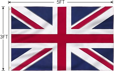 Amazon.com : UK United Kingdom Flag 3x5 England British Flag Double ...
