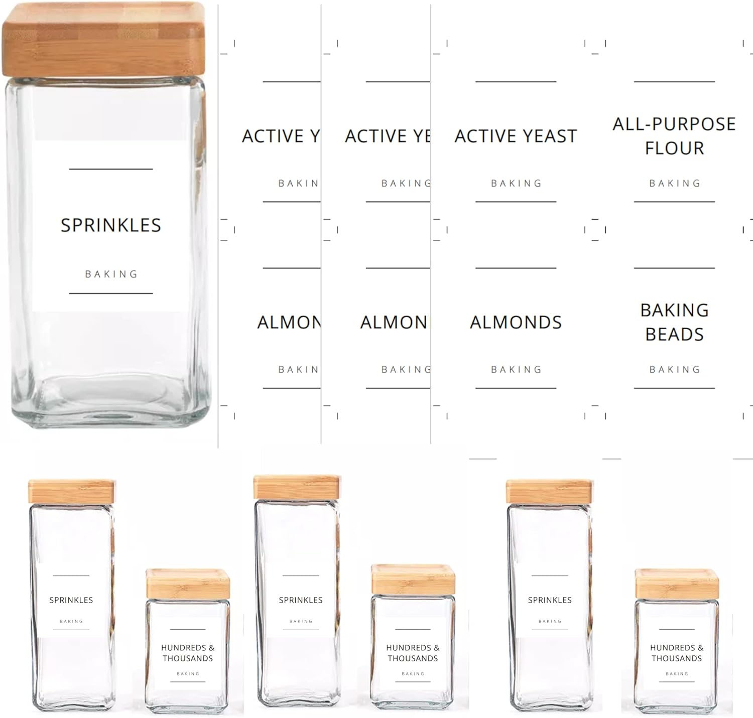 96 x Baking Pantry Labels -Waterproof Labels Stickers For Pantry ...