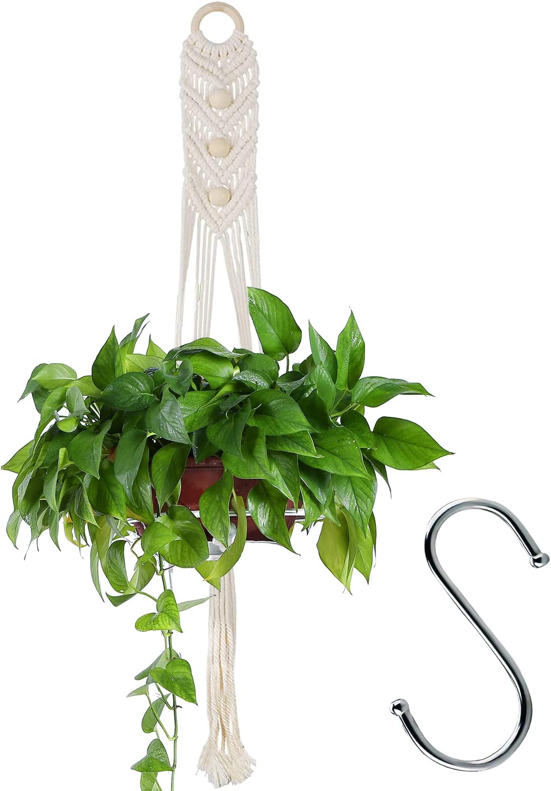 Hanging Planters Baskets Jute Rope Macrame Plant Hanger Wall Hanging ...