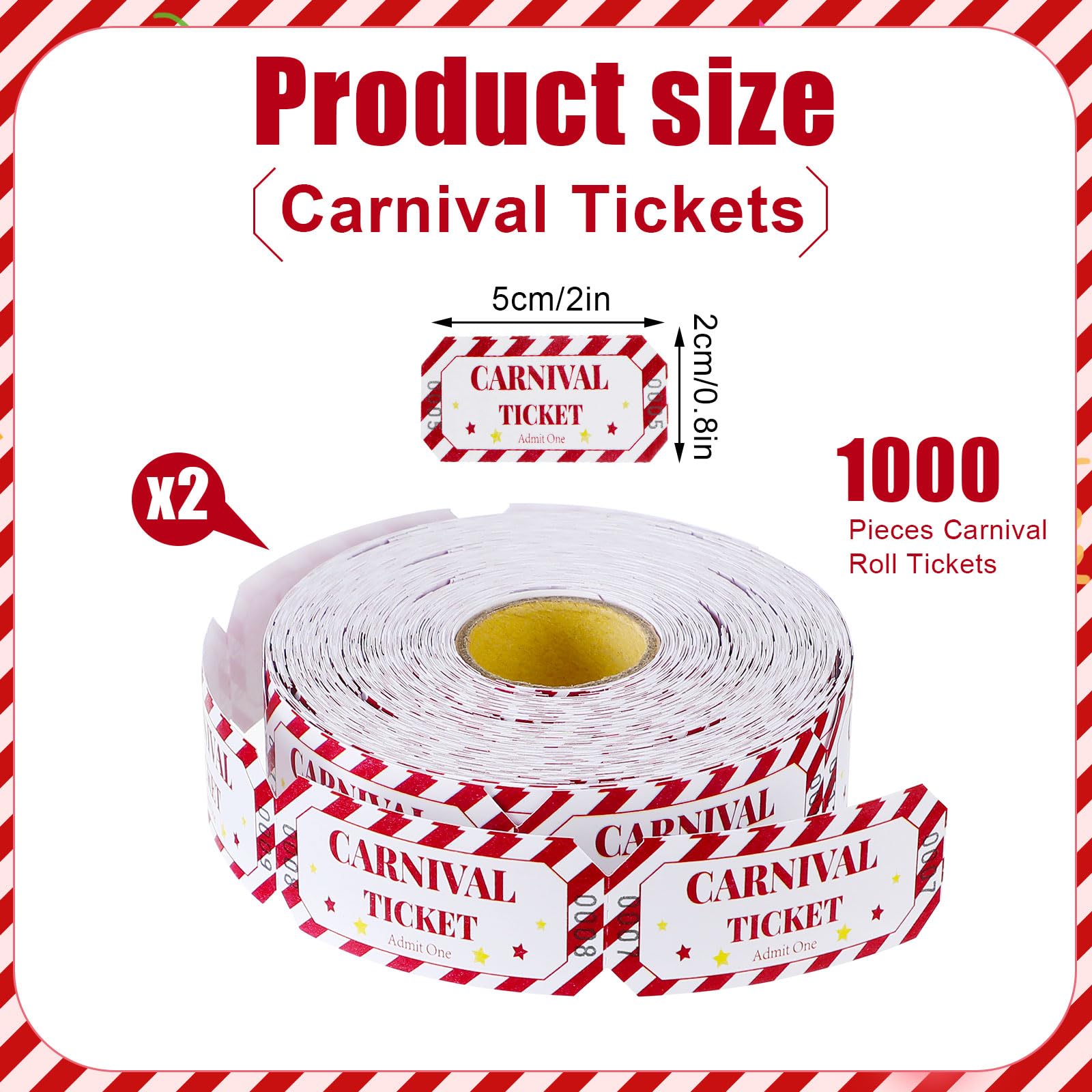 Snapklik.com : TaoBary 2 Rolls 1000 Pcs Free Drink Beverage Ticket Roll ...