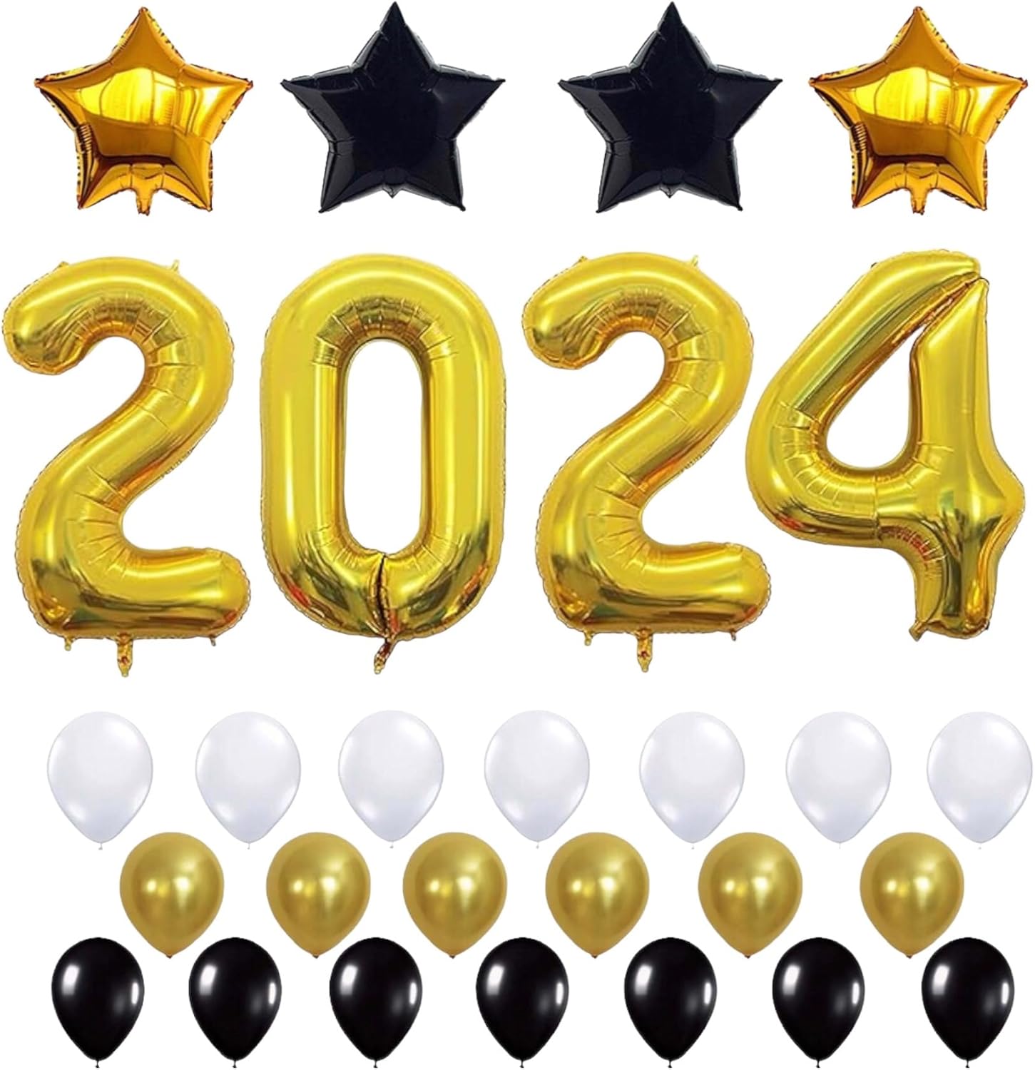 Amazon.com: Gold 2024 Balloon Numbers - Gold Number Balloons 2024 ...