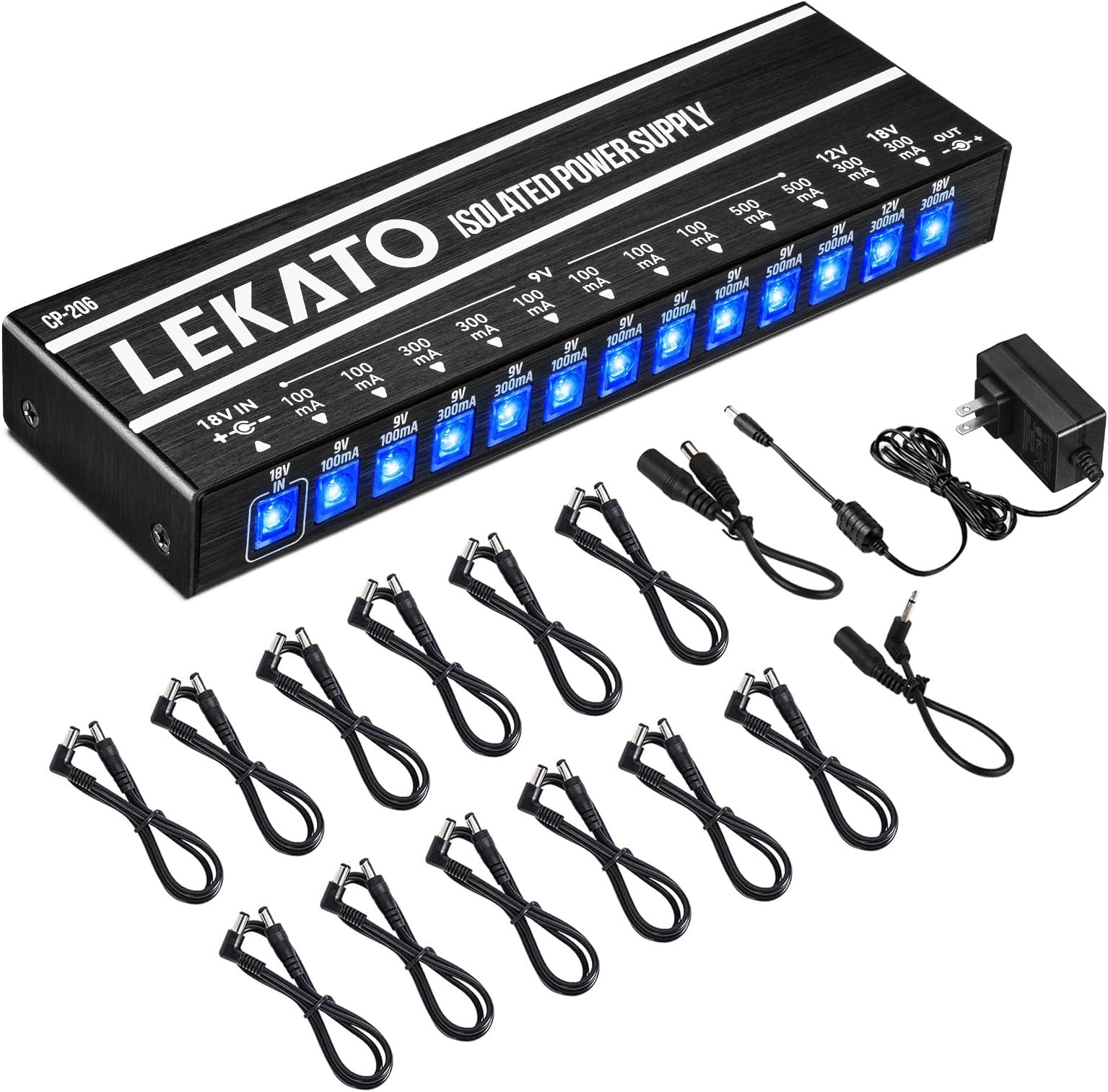Amazon.com: LEKATO Guitar Pedal Power Supply - 12 Port Isolated Power ...