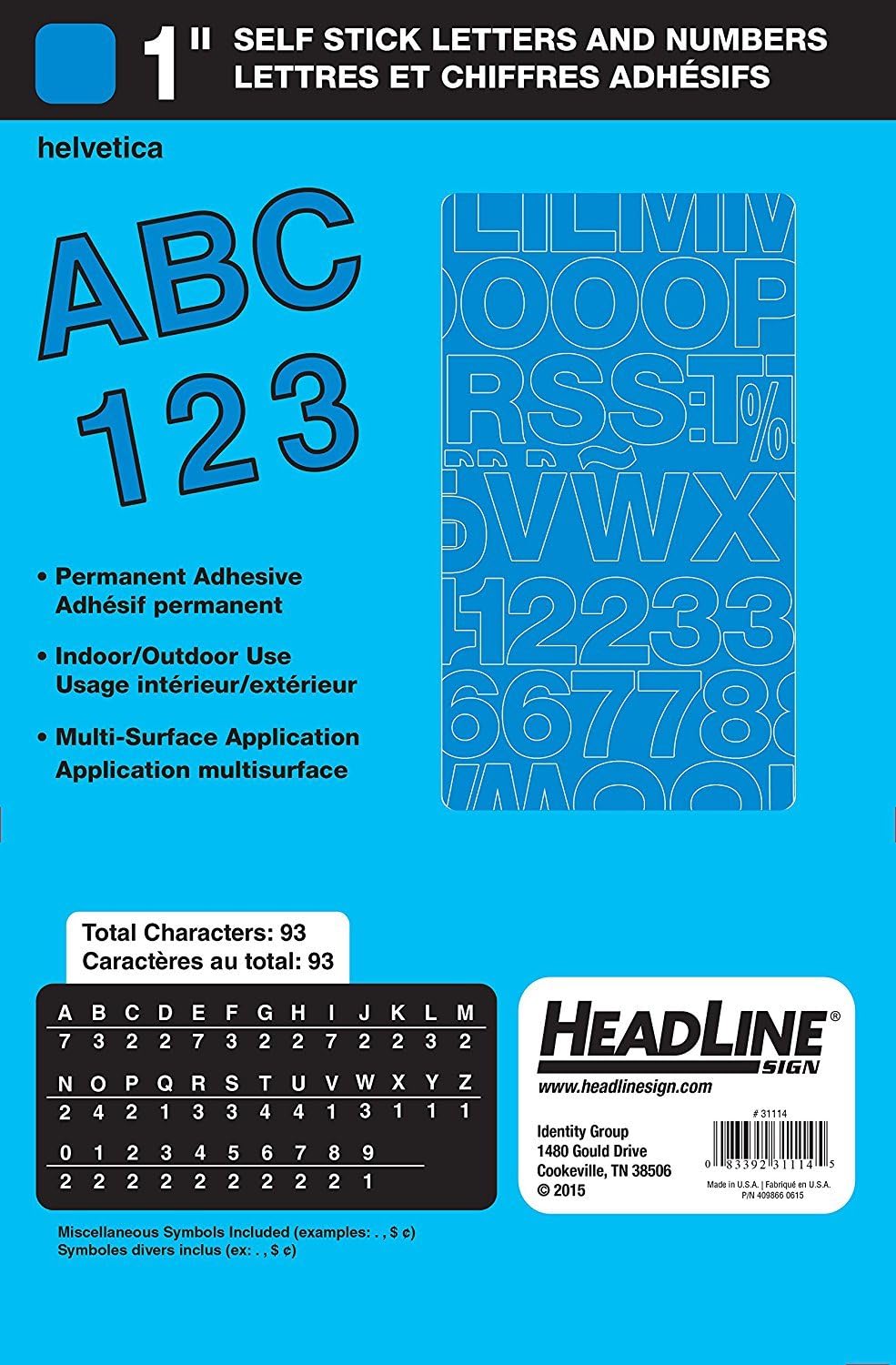 Amazon.com : Headline Sign 31114 Stick-On Vinyl Letters and Numbers ...