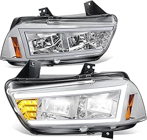 Amazon.com: Auto Dynasty Full LED DRL Headlights Assembly with Amber ...