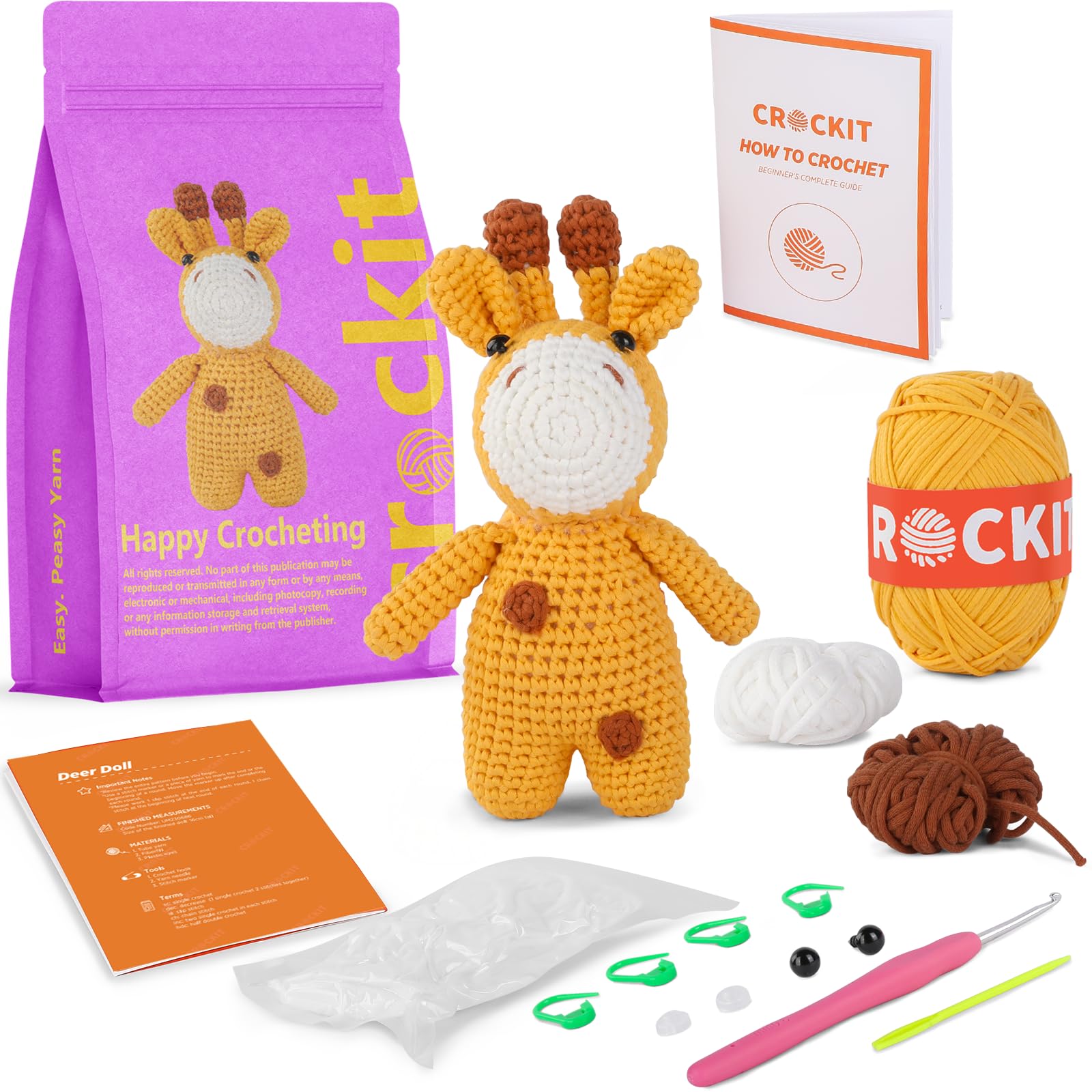 Crochet Kit for Beginners, Beginner Crochet Kit for Adults Kids ...