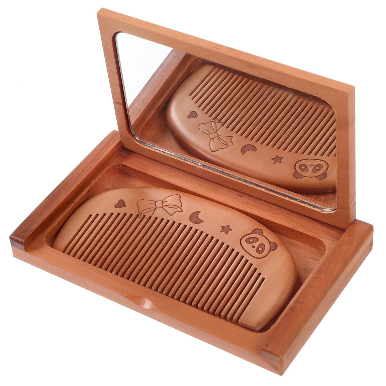 Amazon.com: BIUDECO Wooden Comb Mirror Set Mirrors Folding Mirror ...