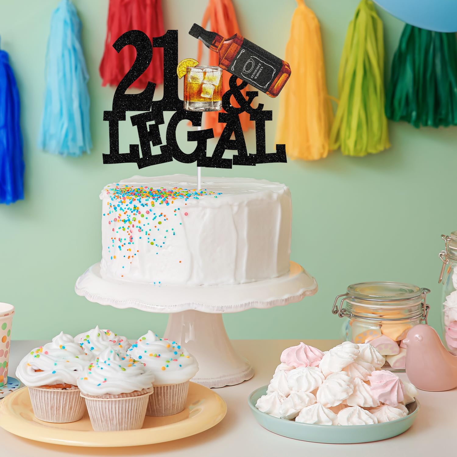 Snapklik.com : 21 & Legal Happy 21st Birthday Cake Topper - Legal Af ...