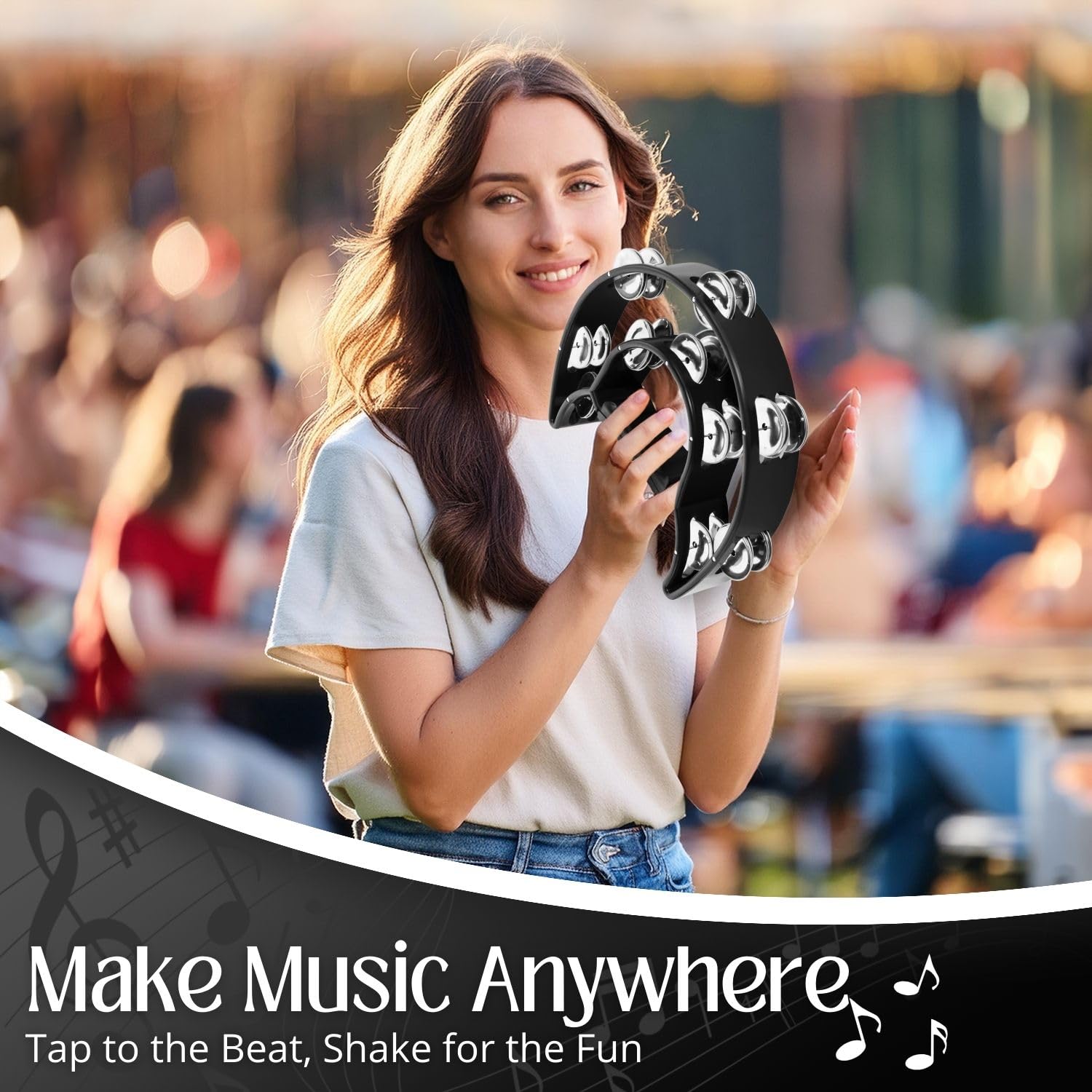 Snapklik.com : Flexzion Tambourine Metal Half Moon Musical Instruments ...