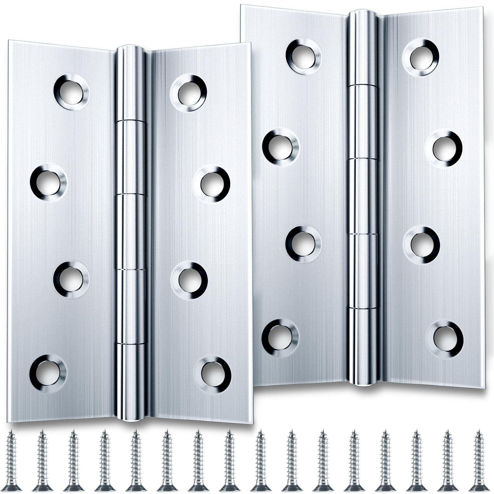 2PCS Internal Door Hinges 100 × 75mm, HOLMOL Stainless Steel Butt ...