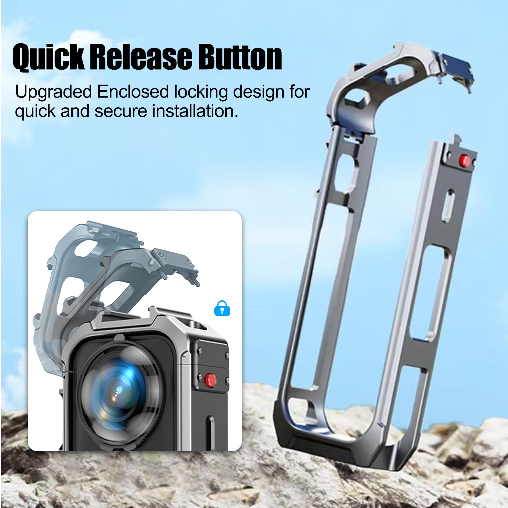 Insta360 X5 Camera Cage Aluminum Camera Cage For Insta360 X5 - Quick ...
