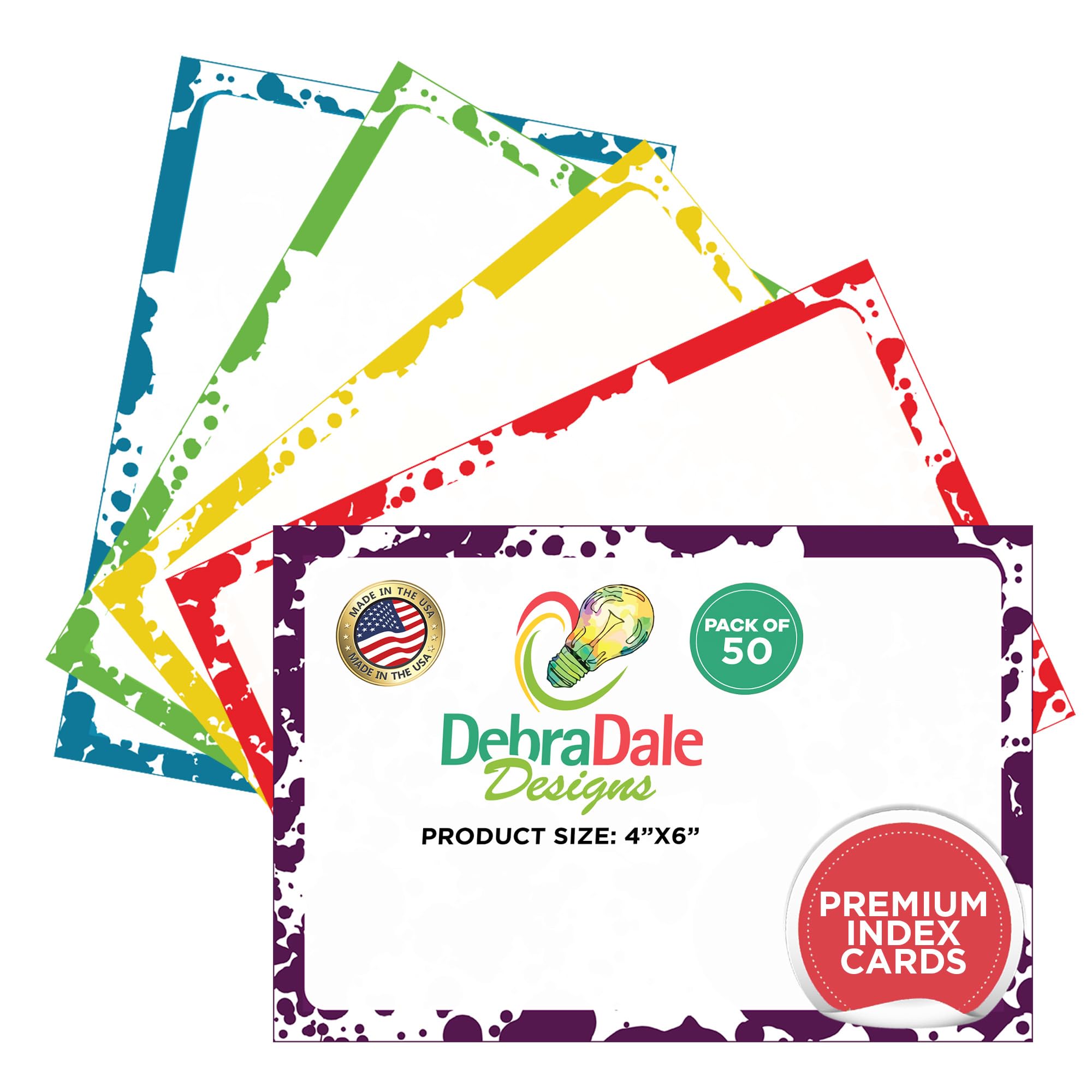 Amazon.com : "Ink Splatter Spectacle" 50-Pack Decorative Border Index ...