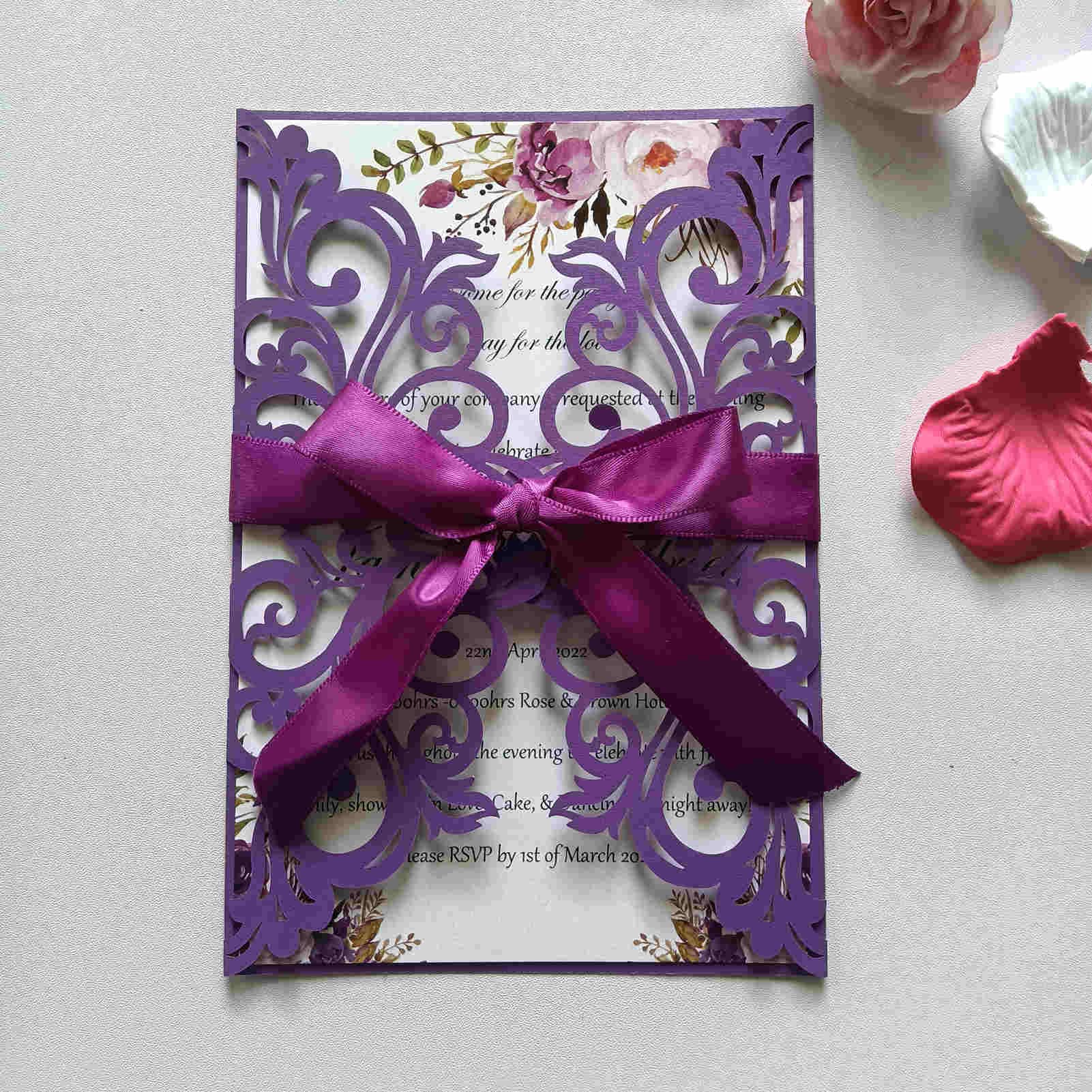 Elegant Purple Birthday Invitation Ideas Personalized Purple Mermaid