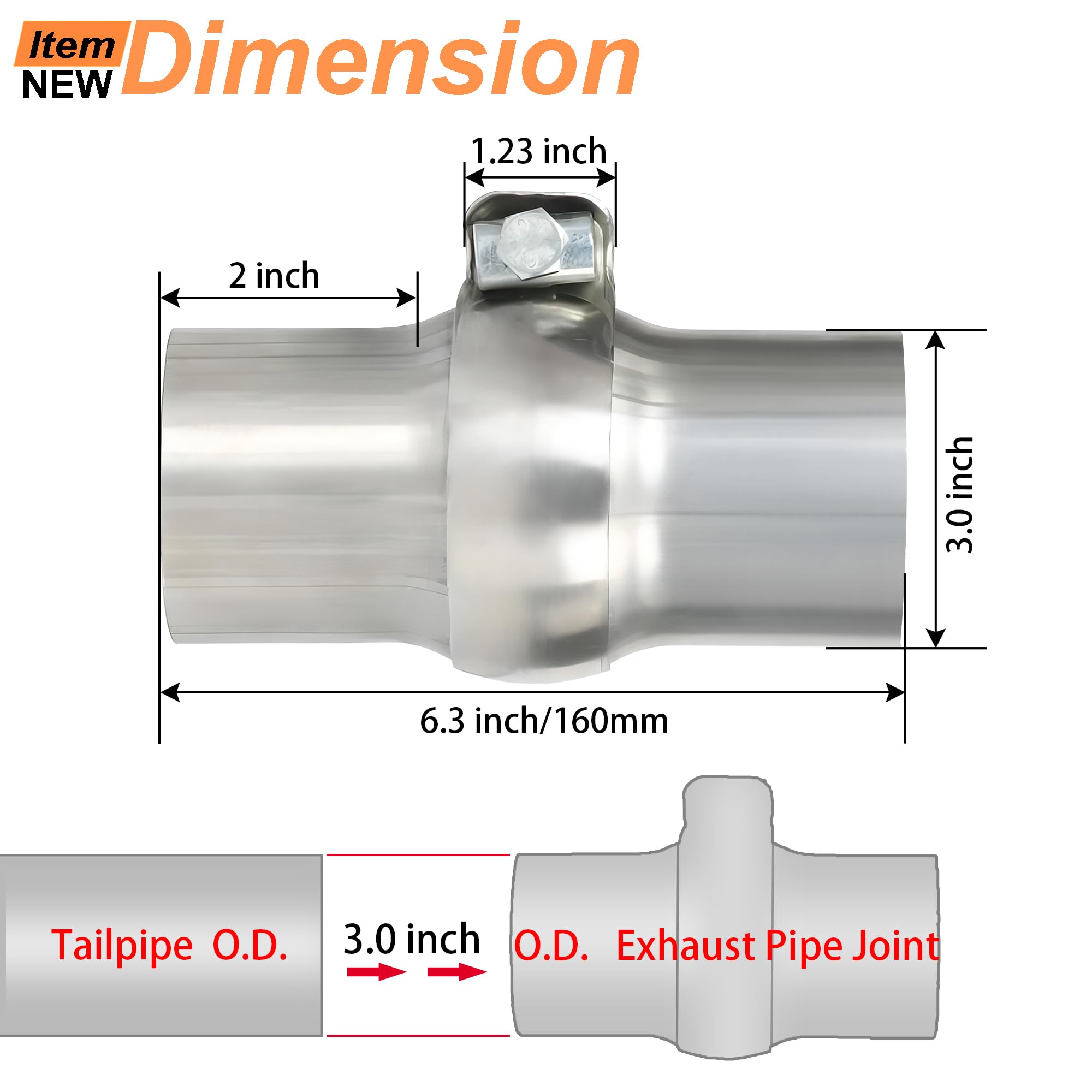 Snapklik.com : 3 Inch Exhaust Ball Clamp Pipe Joint, 3 Inch OD ...