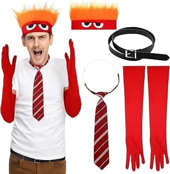Amazon.com: Breathffy 4 Pcs Halloween Anger Costume Includes with Flame ...