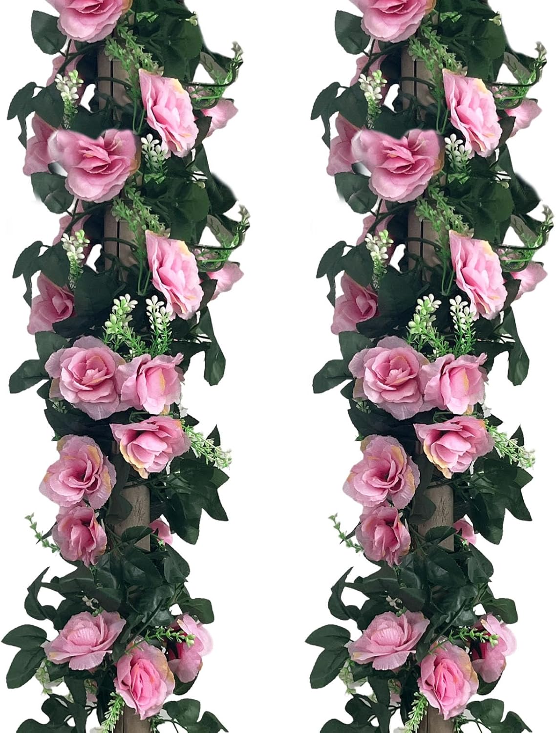 Amazon.com: 4Pcs 28Ft Dark Pink Rose Garland, Fake Flower Vines ...