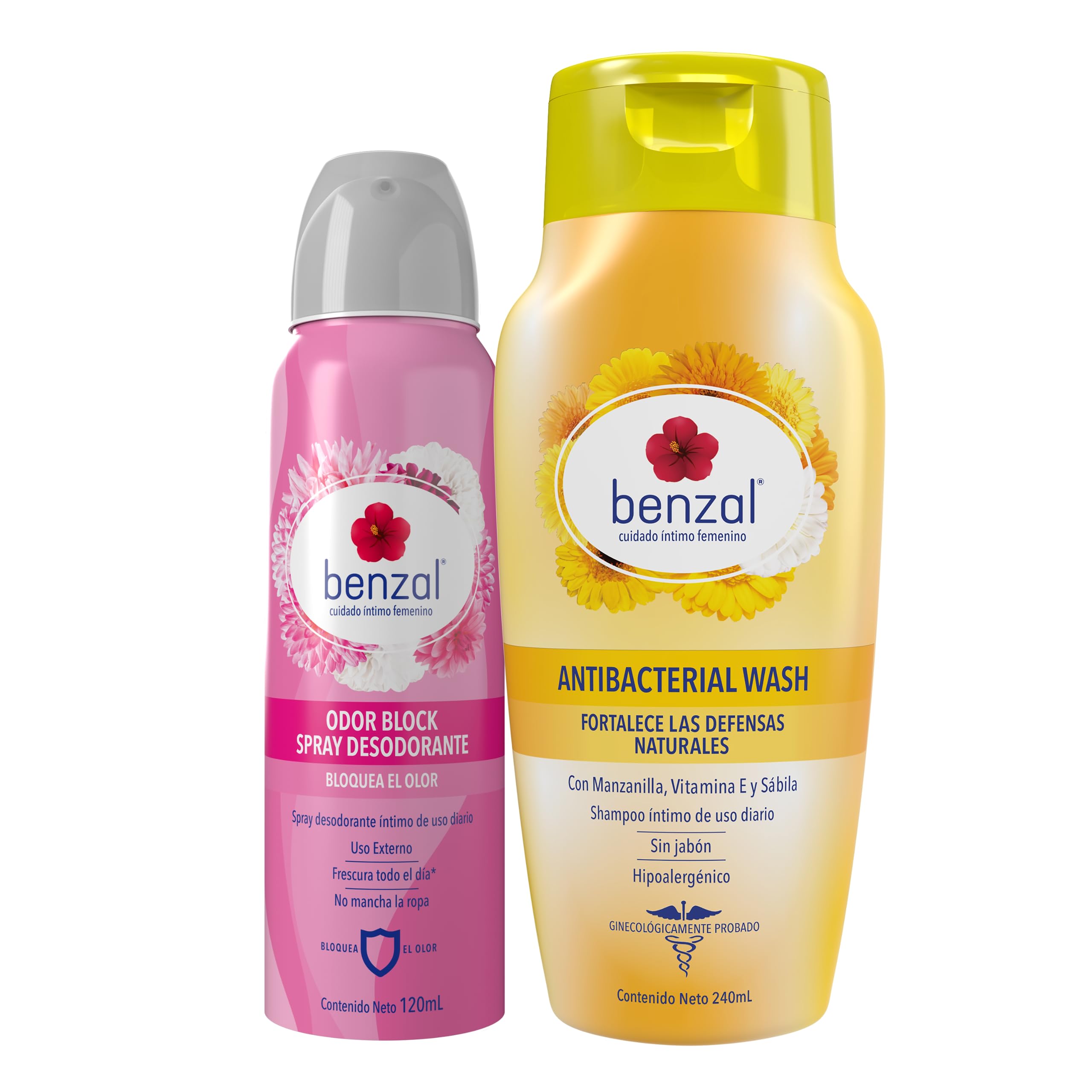 Benzal Kit Cuidado Íntimo Femenino, Spray Desodorante Mujer Odor Block ...