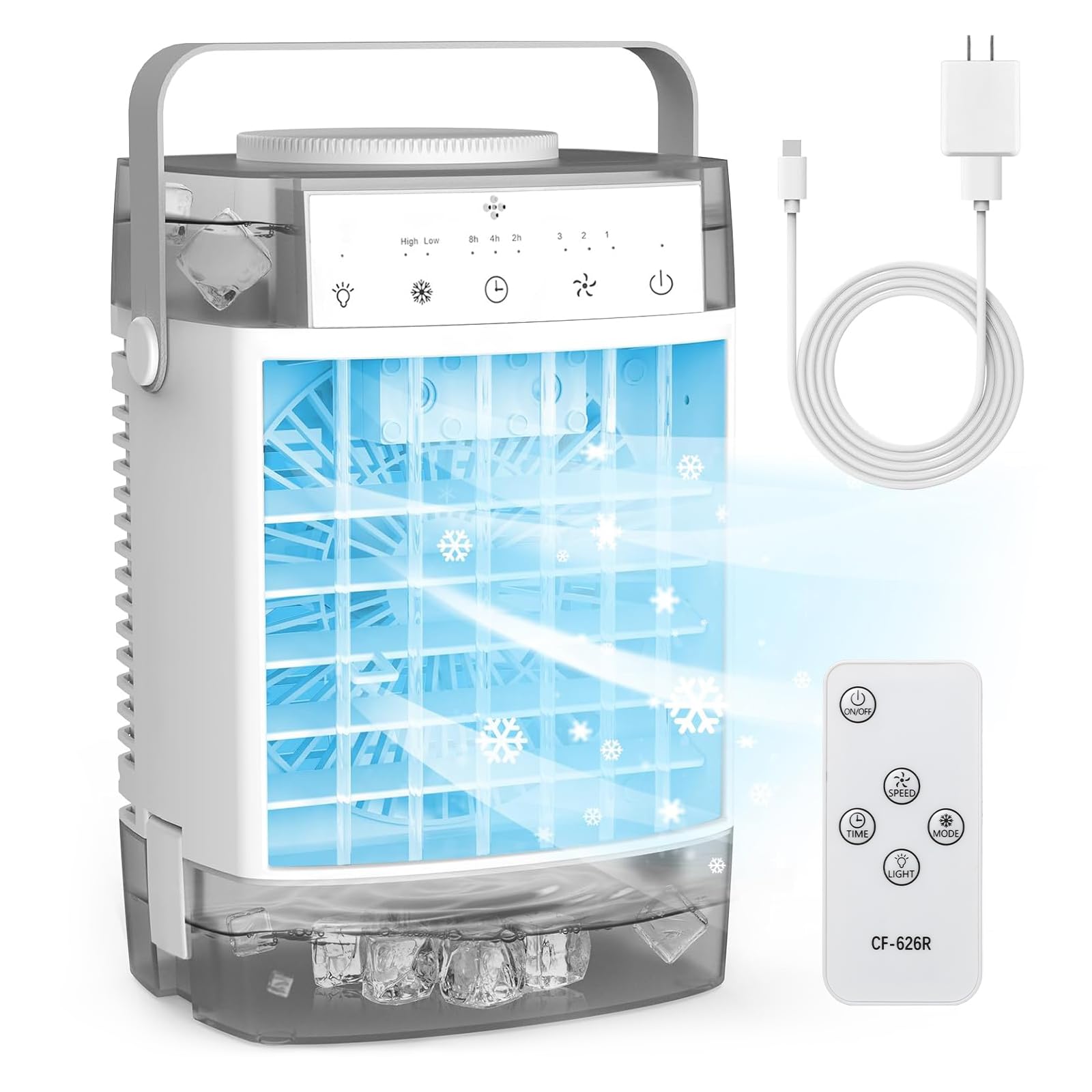 Portable Air Conditioners, 1600ml Dual Water Tank Portable AC Unit, 3 ...