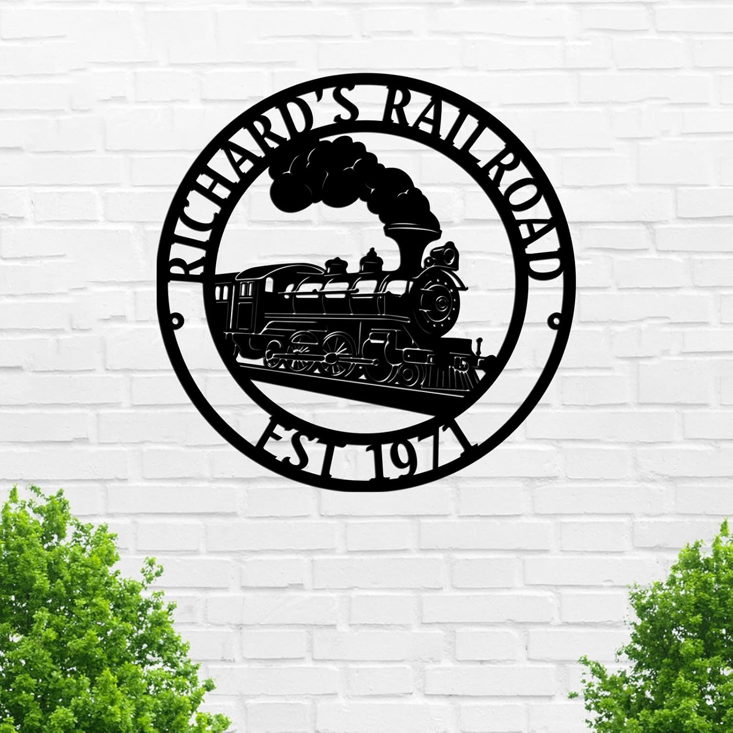 Amazon.com: Train Station Metal Sign Custom,Personalized Last Name ...