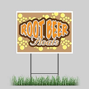 Amazon.com : 18"x24" Root Beer Floats Yard Sign Ice Crème Cold ...